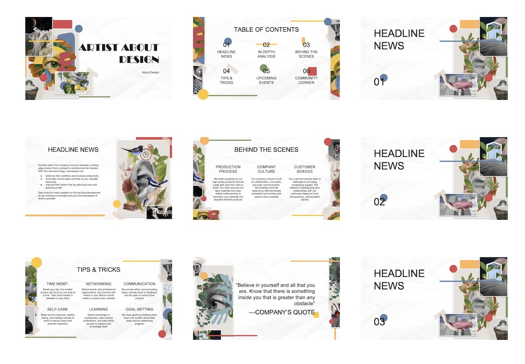 Artistic Collage Presentation Template | Creative Slide Deck for ...