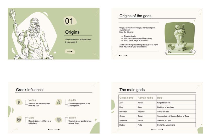 Greek and Roman Mythology Presentation Template | Educational Slide ...