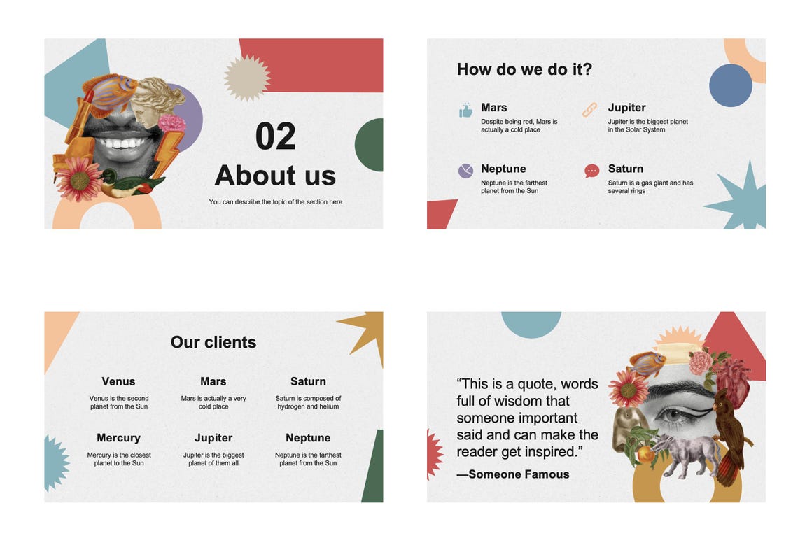 Modern Collage Presentation Template Creative Slide Deck for Design ...