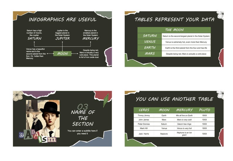 Dadaism Inspired Powerpoint Template - Editable Modern Art Slides for ...