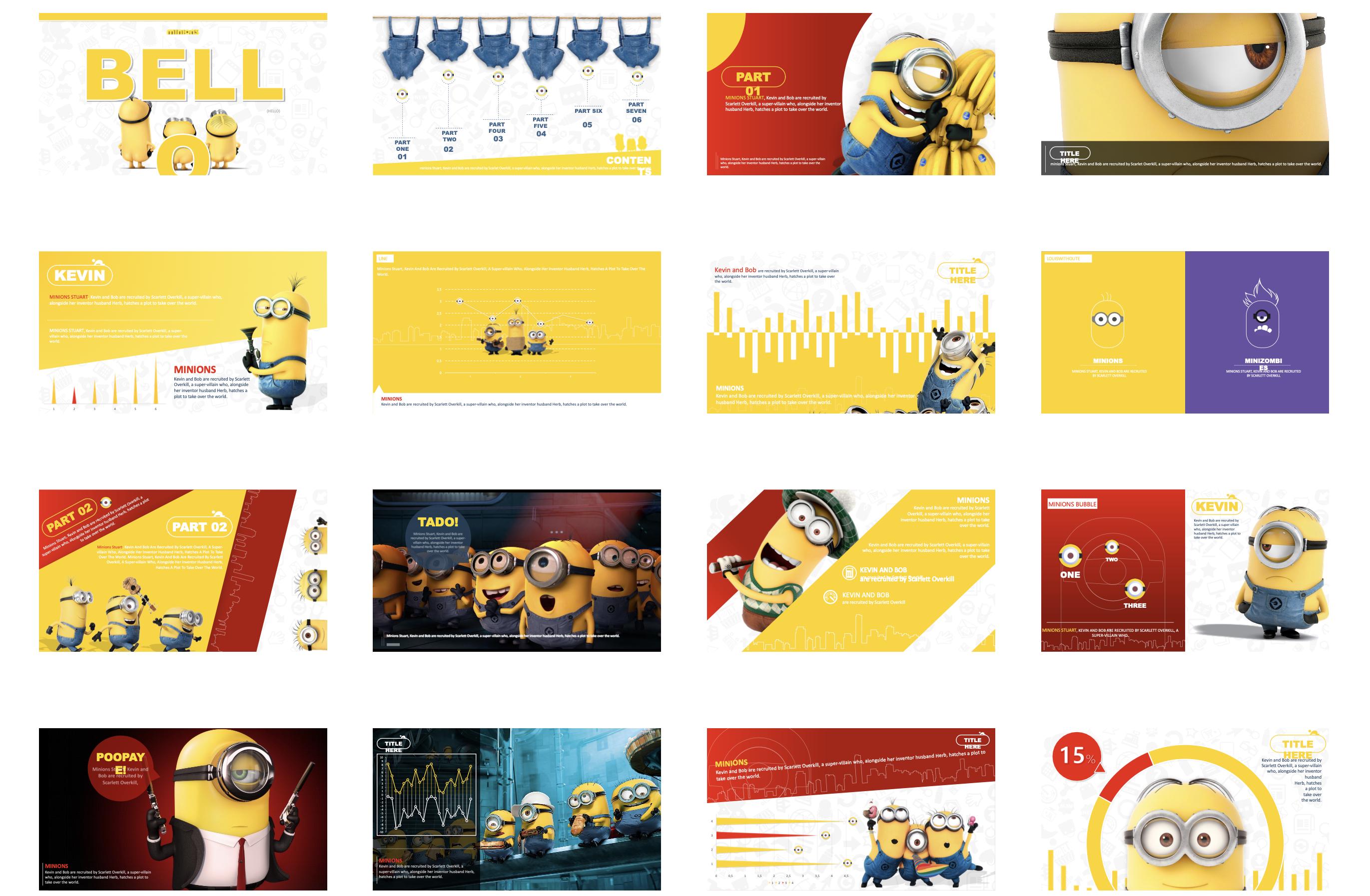Minions Powerpoint Template: Fun Yellow Cartoon Theme (PDF Download) - Etsy