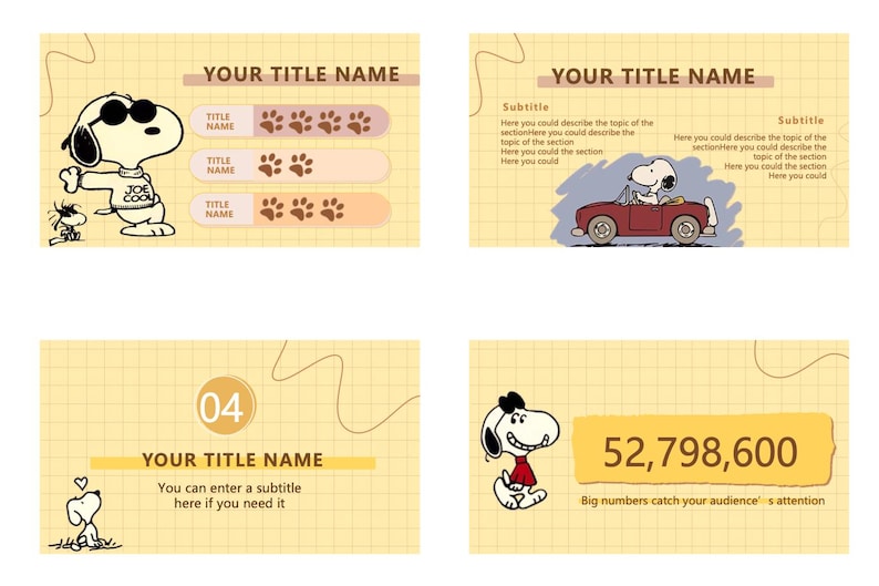 Snoopy Powerpoint Template: Peanuts Presentation Slides (digital ...
