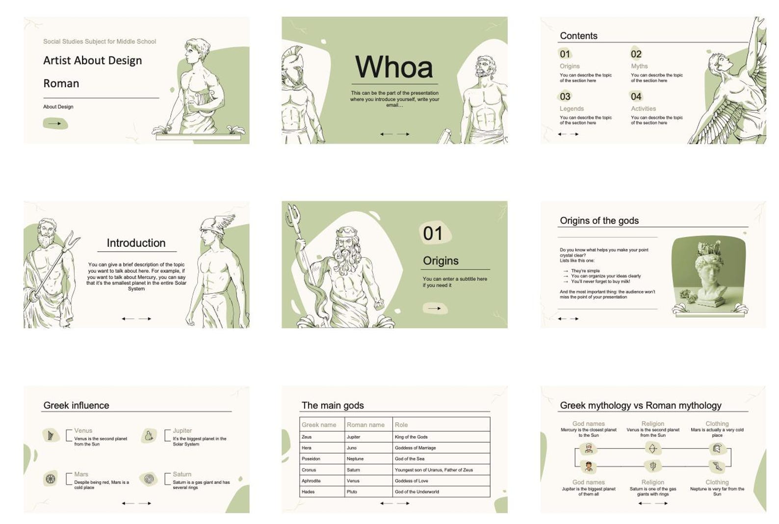 Greek and Roman Mythology Presentation Template | Educational Slide ...