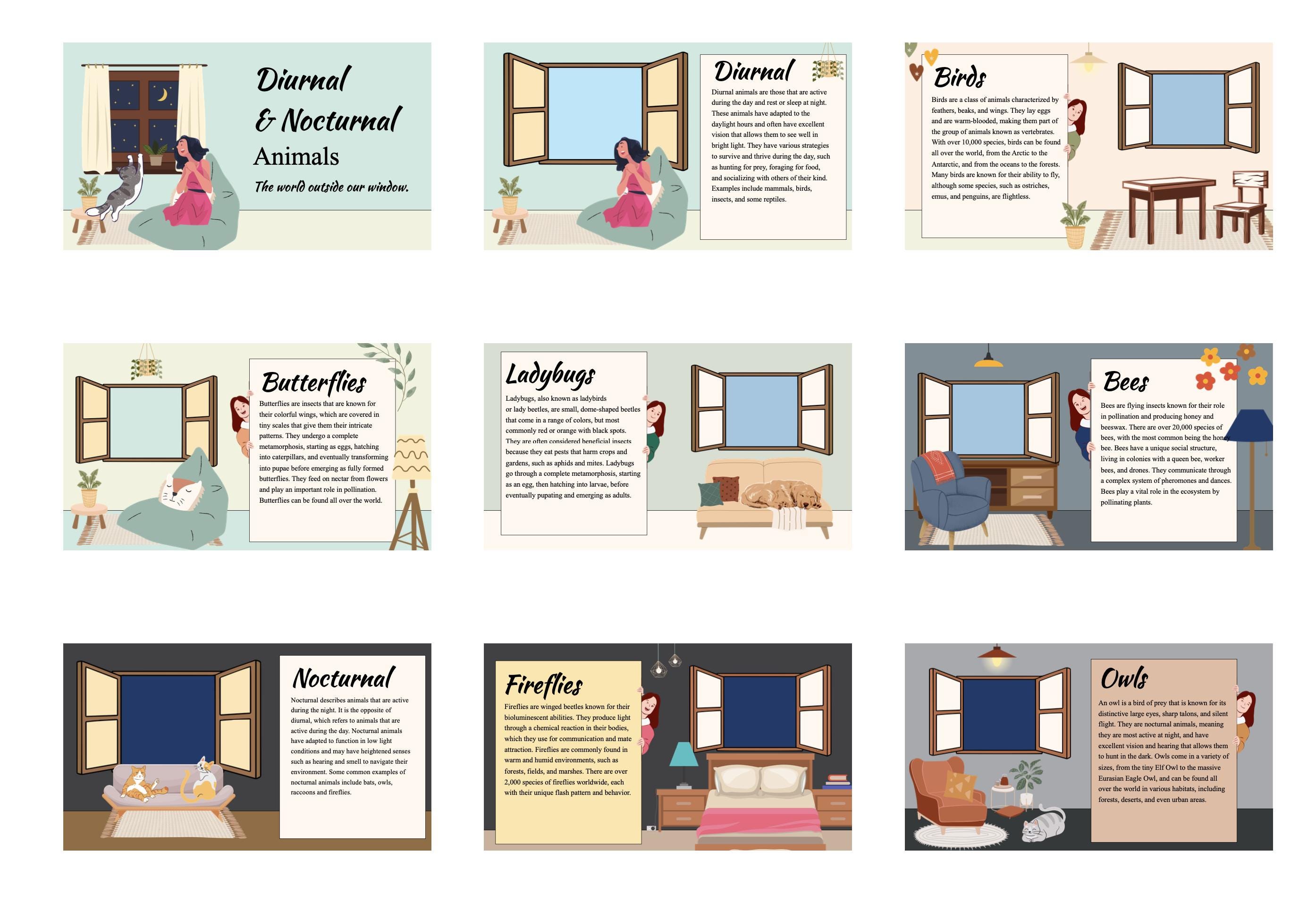 Diurnal and Nocturnal Animals Educational Printable | Digital Download ...