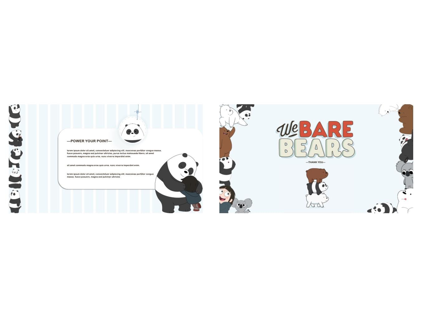 We Bare Bears-themed Slide Deck |powerpoint Template for Kindergarten ...
