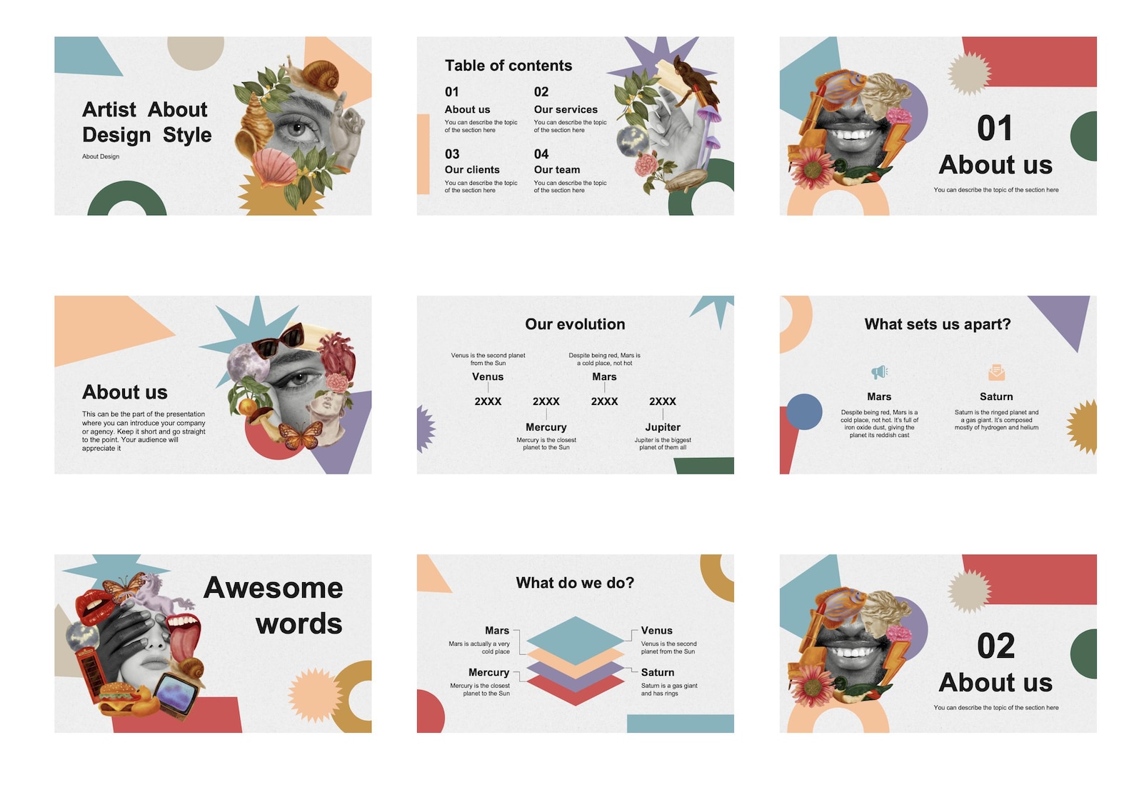 Modern Collage Presentation Template Creative Slide Deck for Design ...