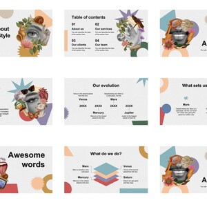 Modern Collage Presentation Template | Creative Slide Deck for Design ...