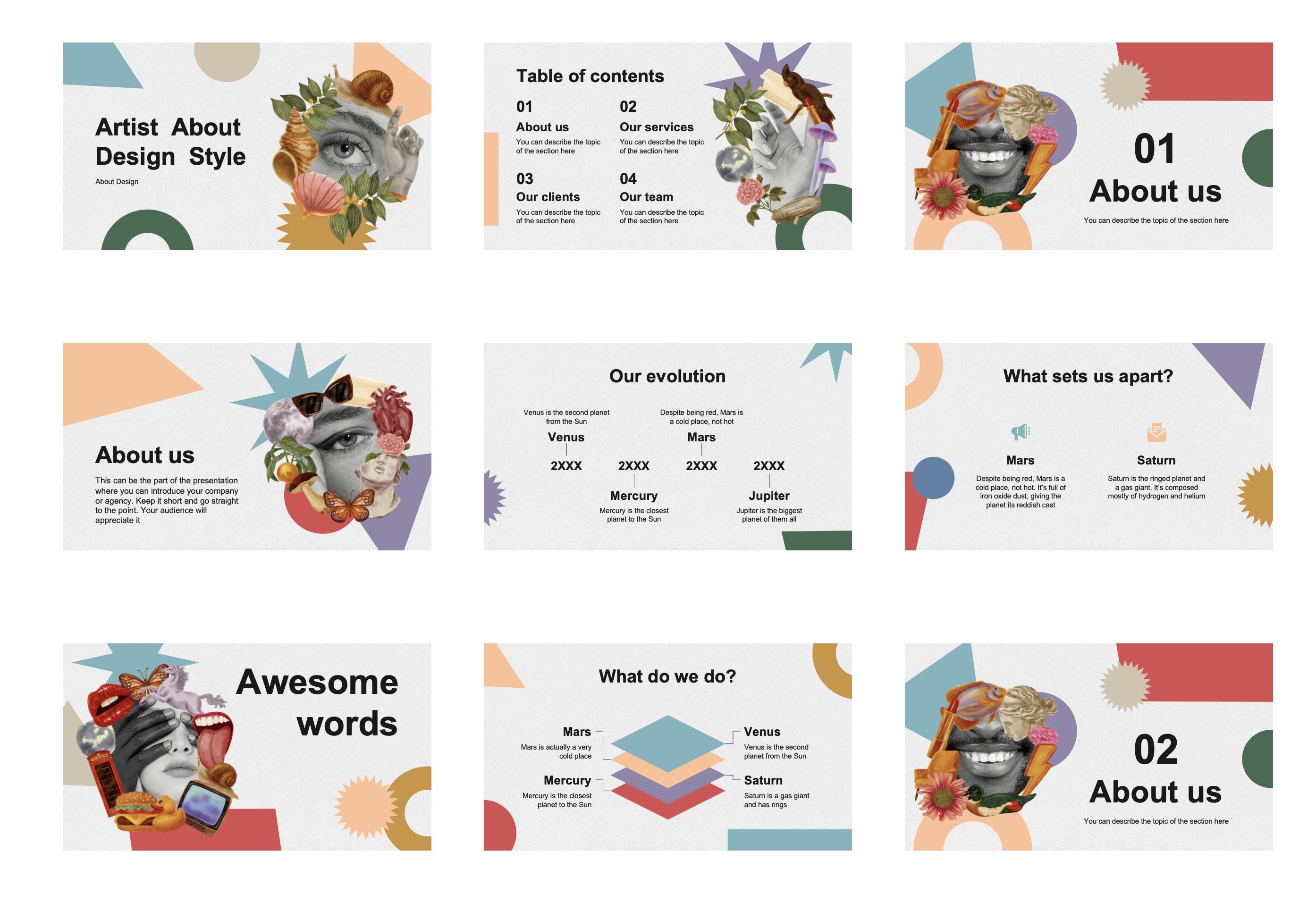Modern Collage Presentation Template Creative Slide Deck for Design ...
