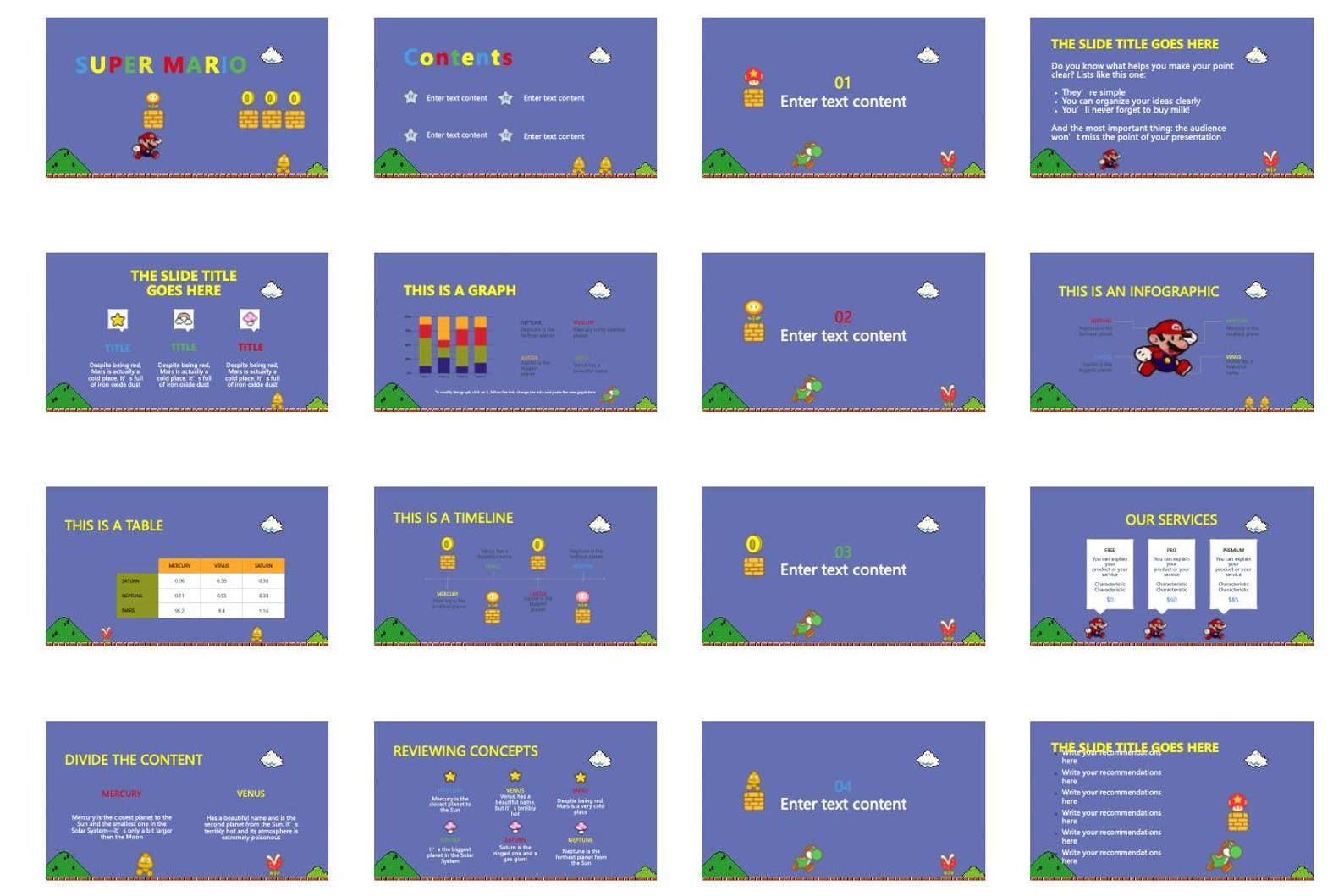 Super Mario Powerpoint Template: Retro Gaming Presentation (digital ...