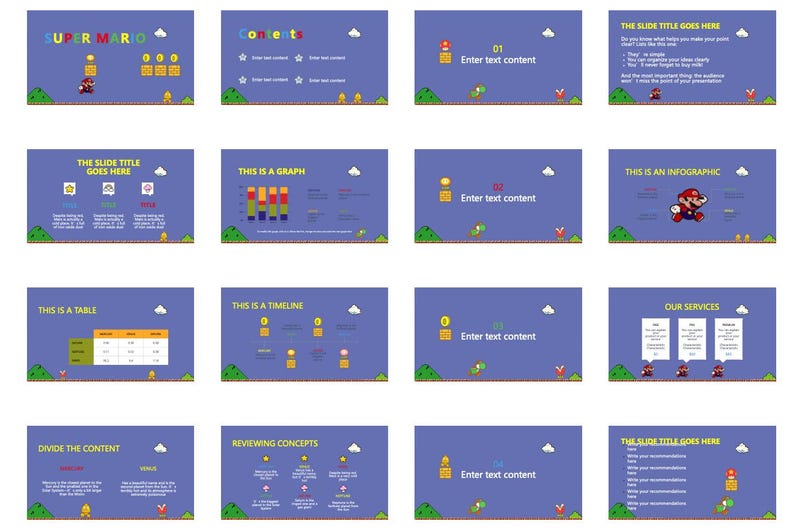 Super Mario Powerpoint Template: Retro Gaming Presentation (digital ...