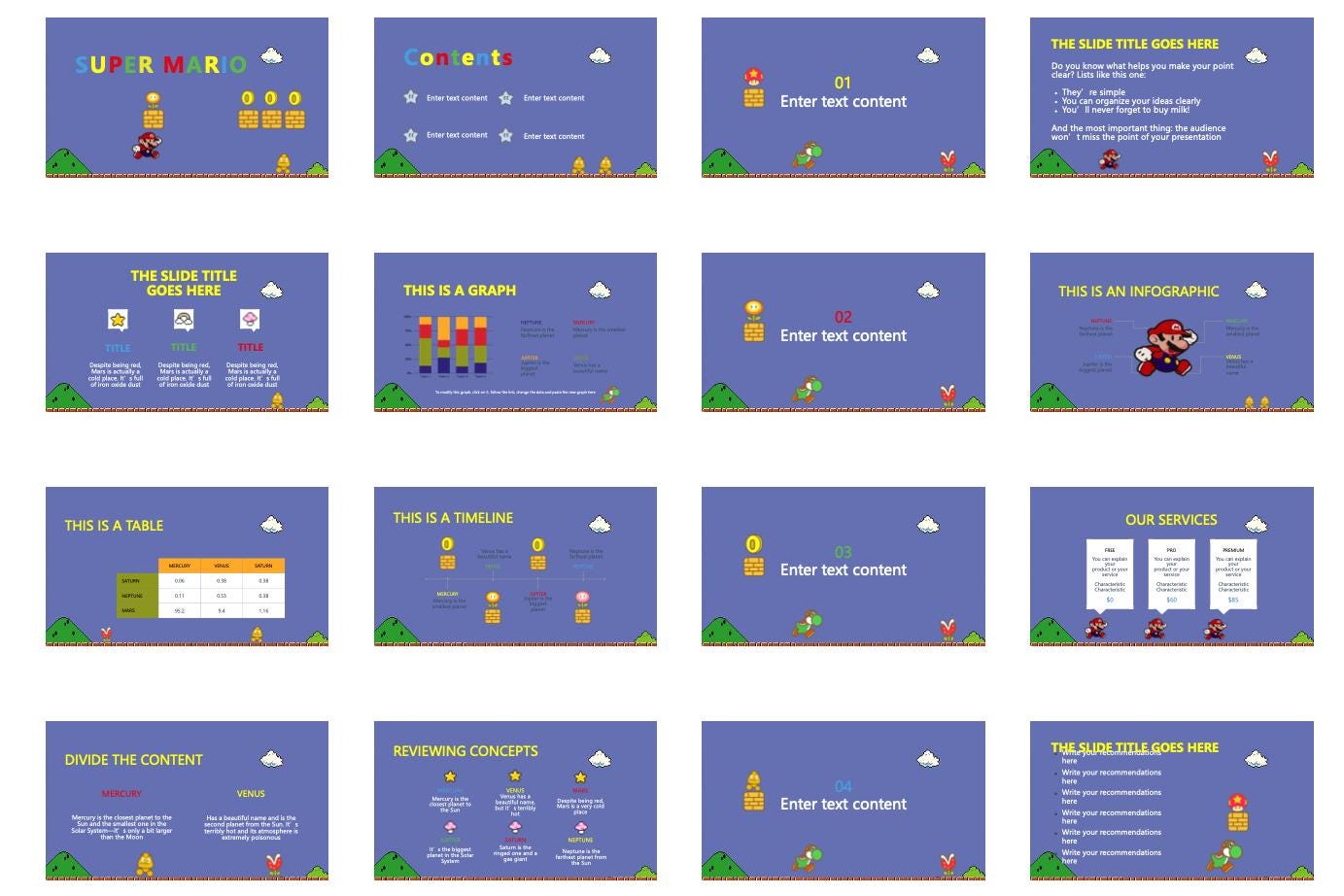 Super Mario Powerpoint Template: Retro Gaming Presentation (digital ...