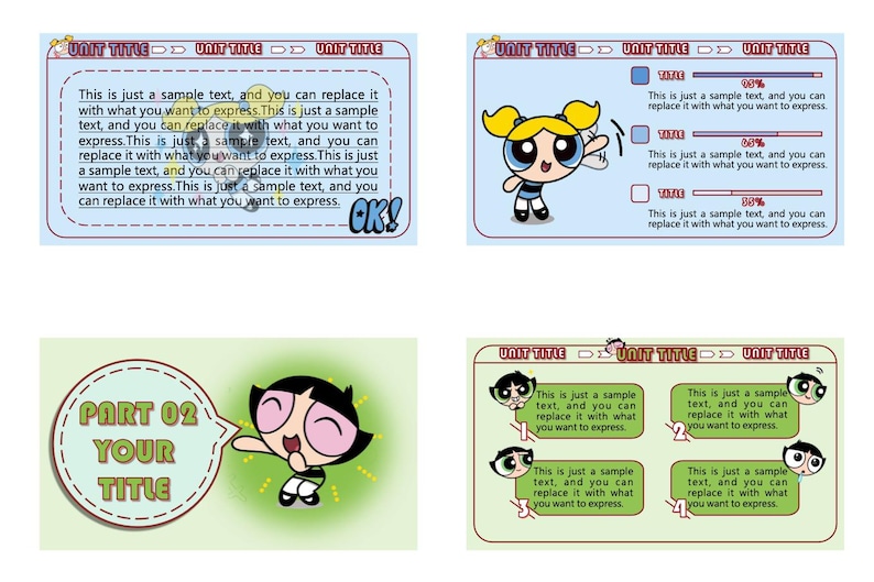 Powerpuff Girls Powerpoint Template | Cartoon Presentation Slides ...