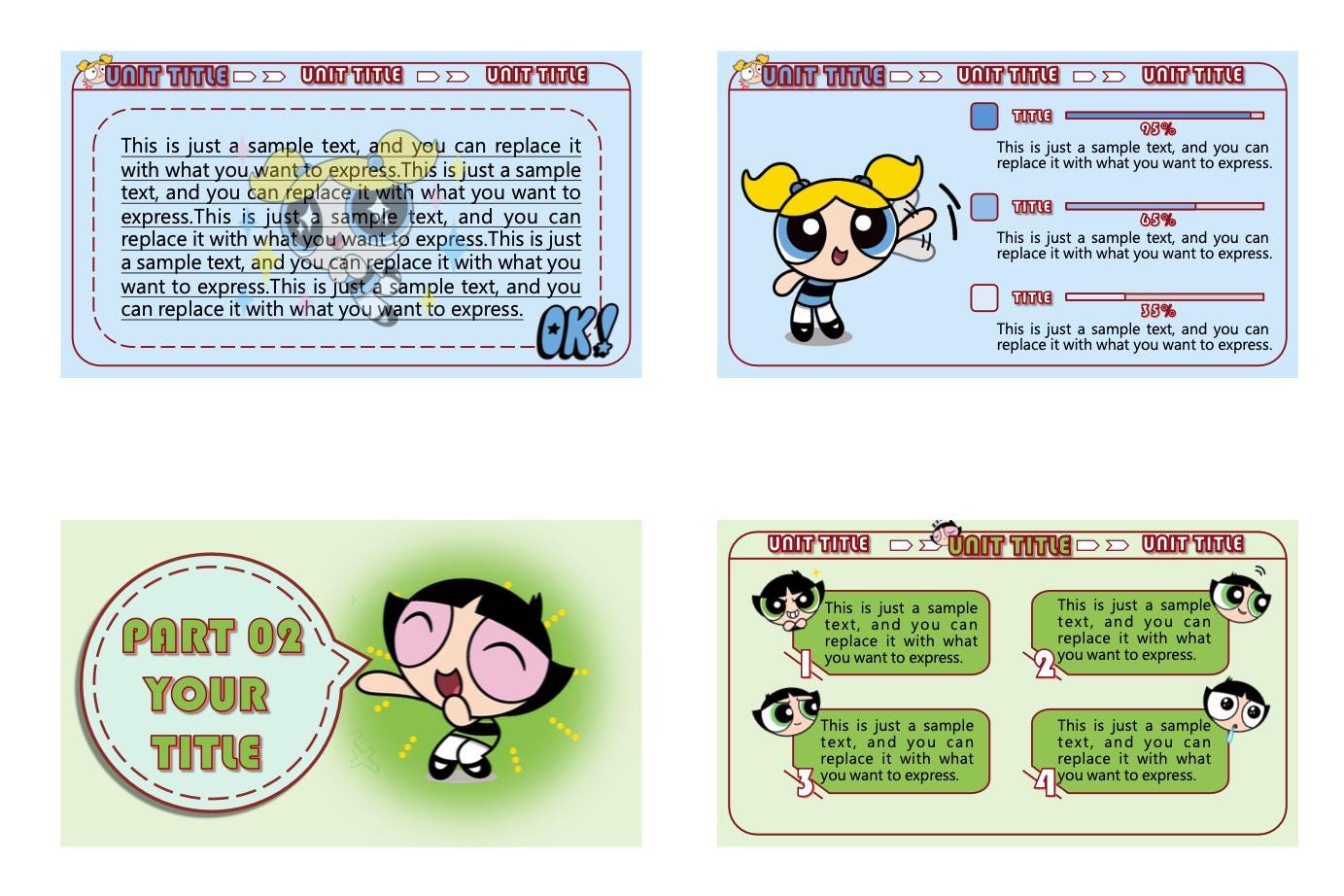 Powerpuff Girls Powerpoint Template | Cartoon Presentation Slides ...