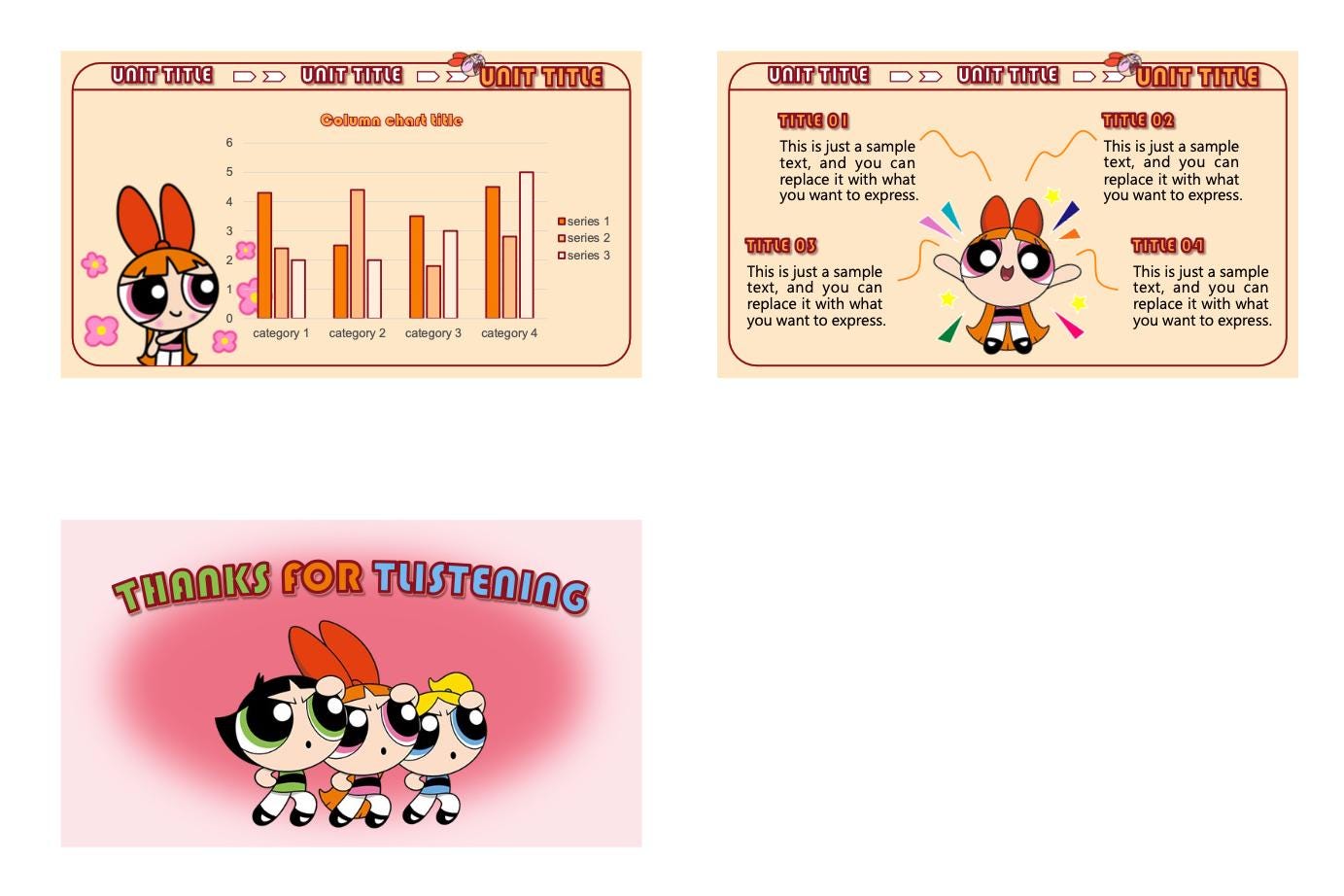 Powerpuff Girls Powerpoint Template | Cartoon Presentation Slides ...