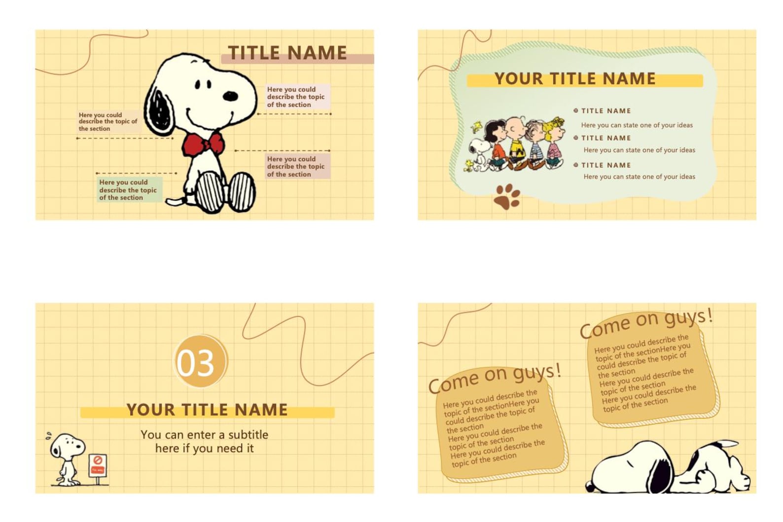 Snoopy Powerpoint Template: Peanuts Presentation Slides (digital ...