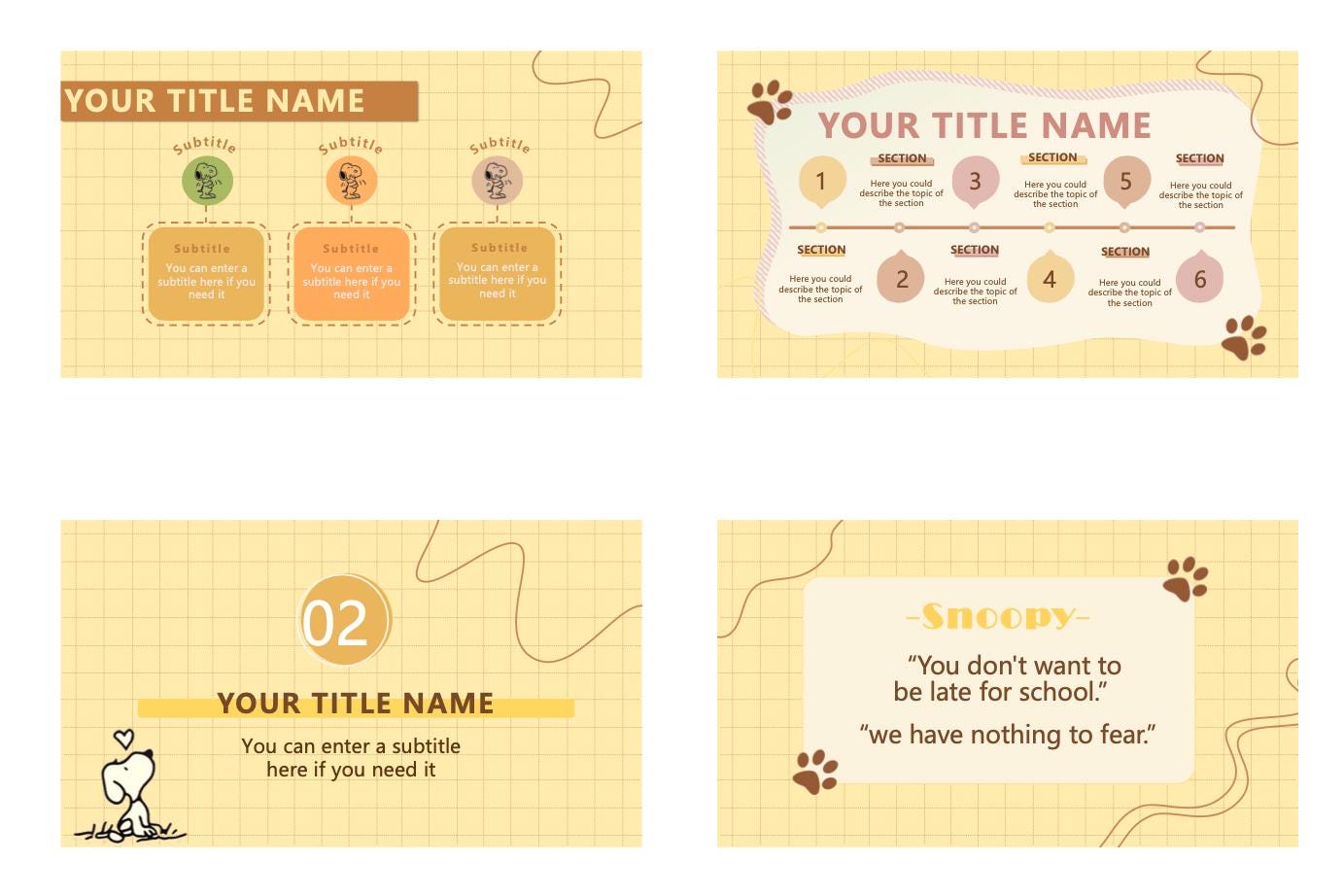 Snoopy Powerpoint Template: Peanuts Presentation Slides (digital ...