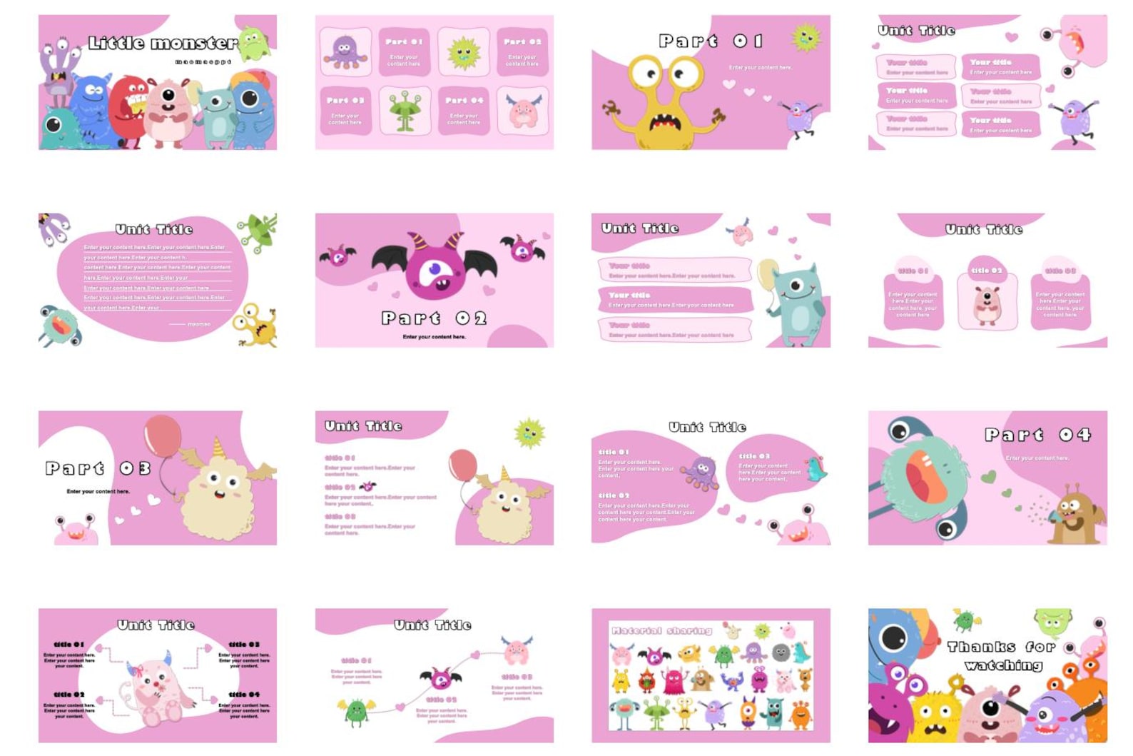 Cute Monster-themed Powerpoint Template for Kids | Colorful and Fun ...
