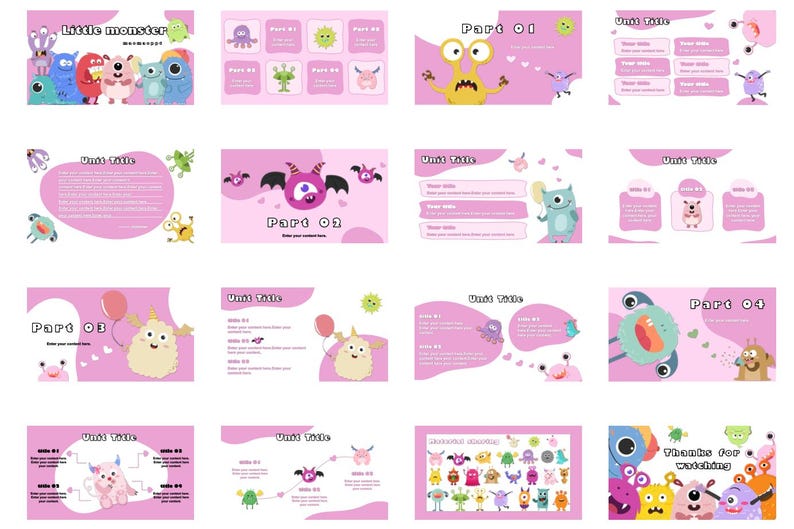 Cute Monster-themed Powerpoint Template for Kids | Colorful and Fun ...