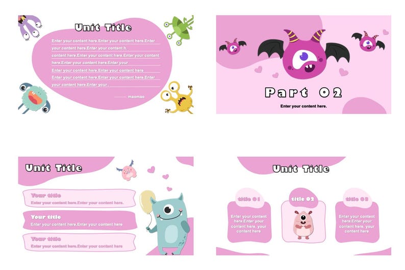 Cute Monster-themed Powerpoint Template for Kids | Colorful and Fun ...