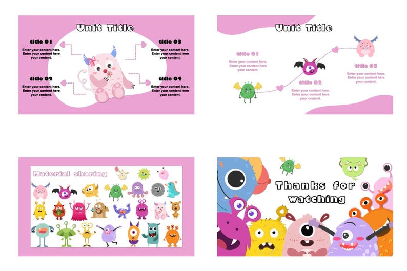 Cute Monster-themed Powerpoint Template for Kids | Colorful and Fun ...