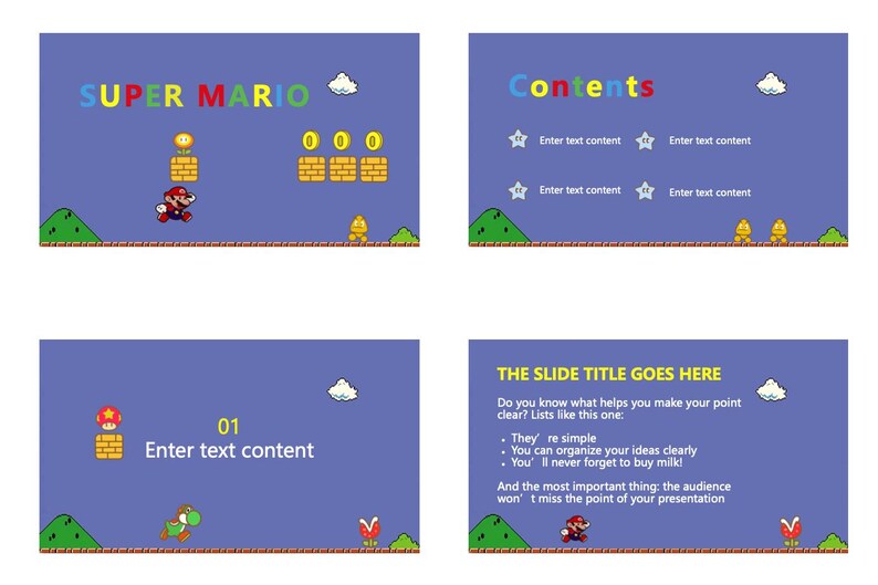 Super Mario Powerpoint Template: Retro Gaming Presentation (digital ...