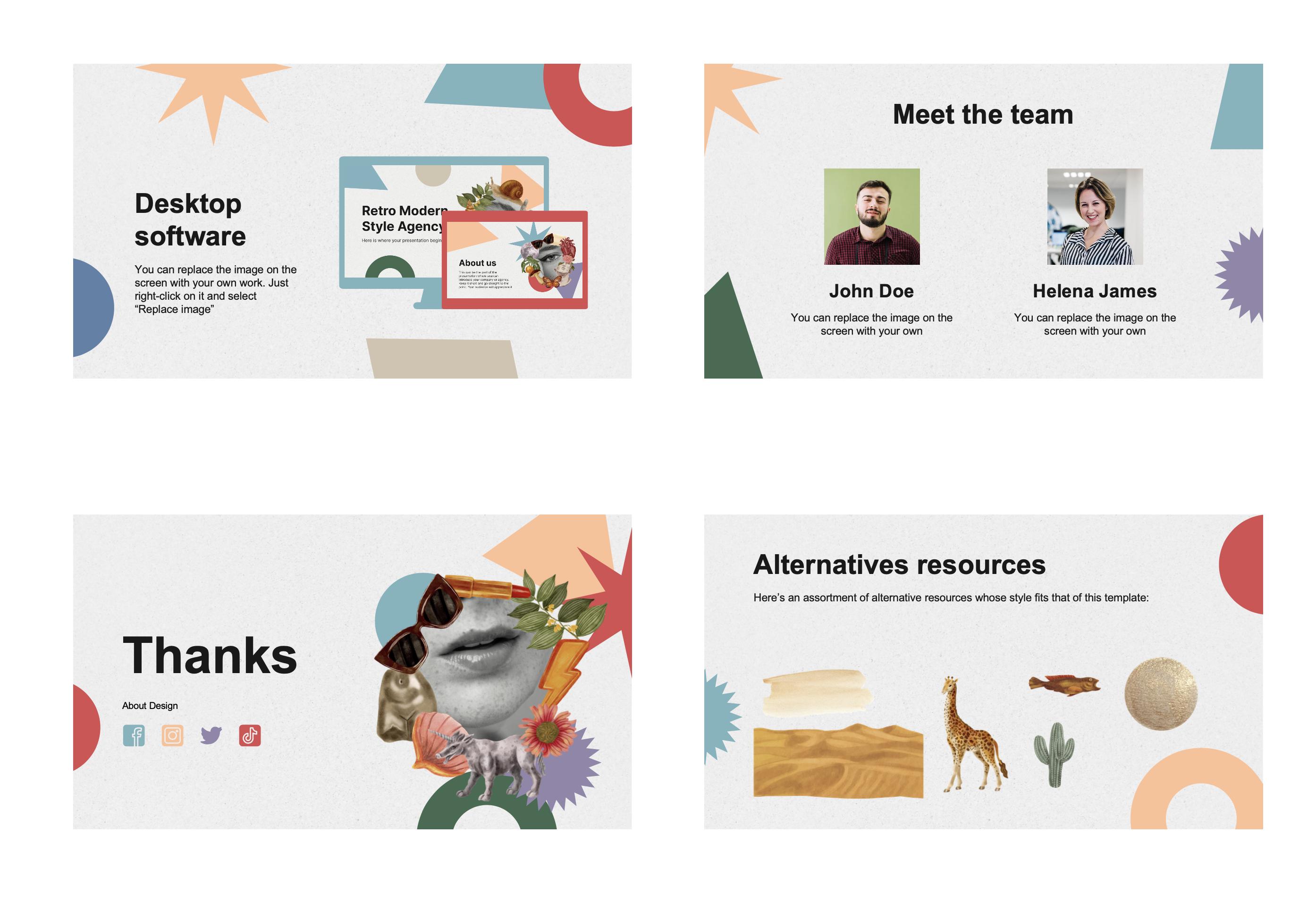 Modern Collage Presentation Template | Creative Slide Deck for Design ...