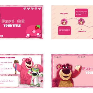 Lotso Toy Story Powerpoint Template: Pink Strawberry Kids Slides - Etsy