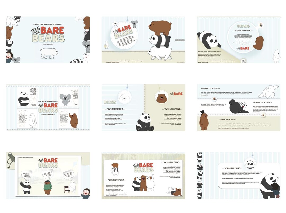We Bare Bears-themed Slide Deck |powerpoint Template for Kindergarten ...