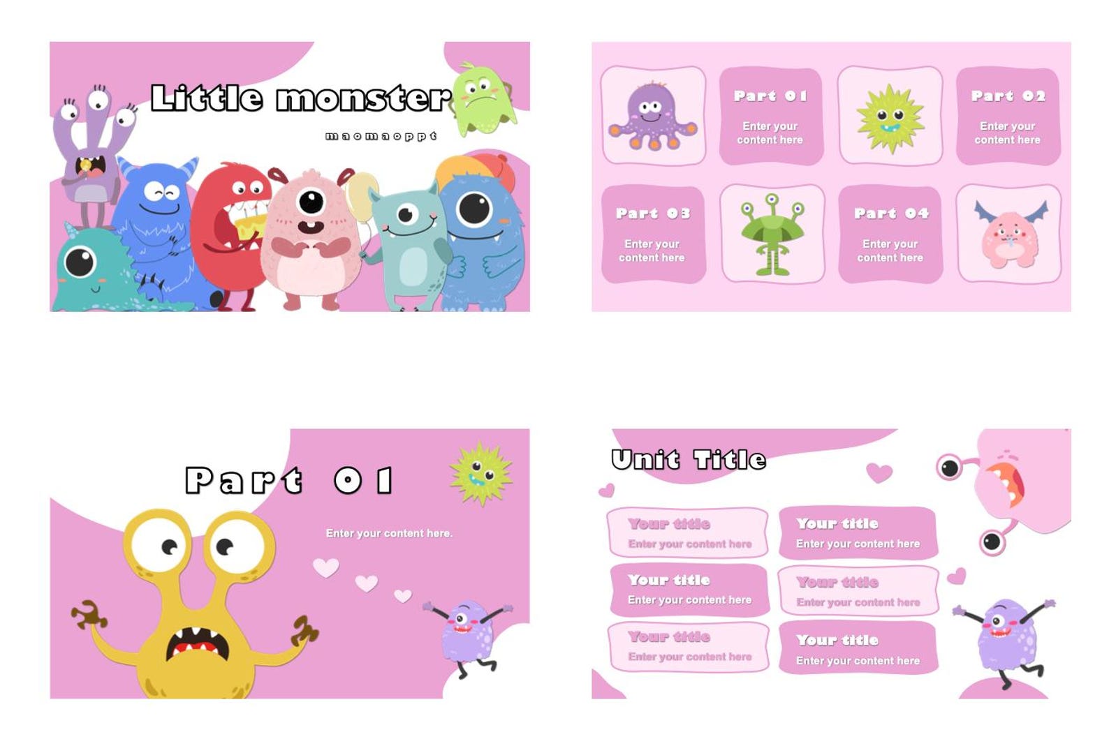 Cute Monster-themed Powerpoint Template for Kids | Colorful and Fun ...