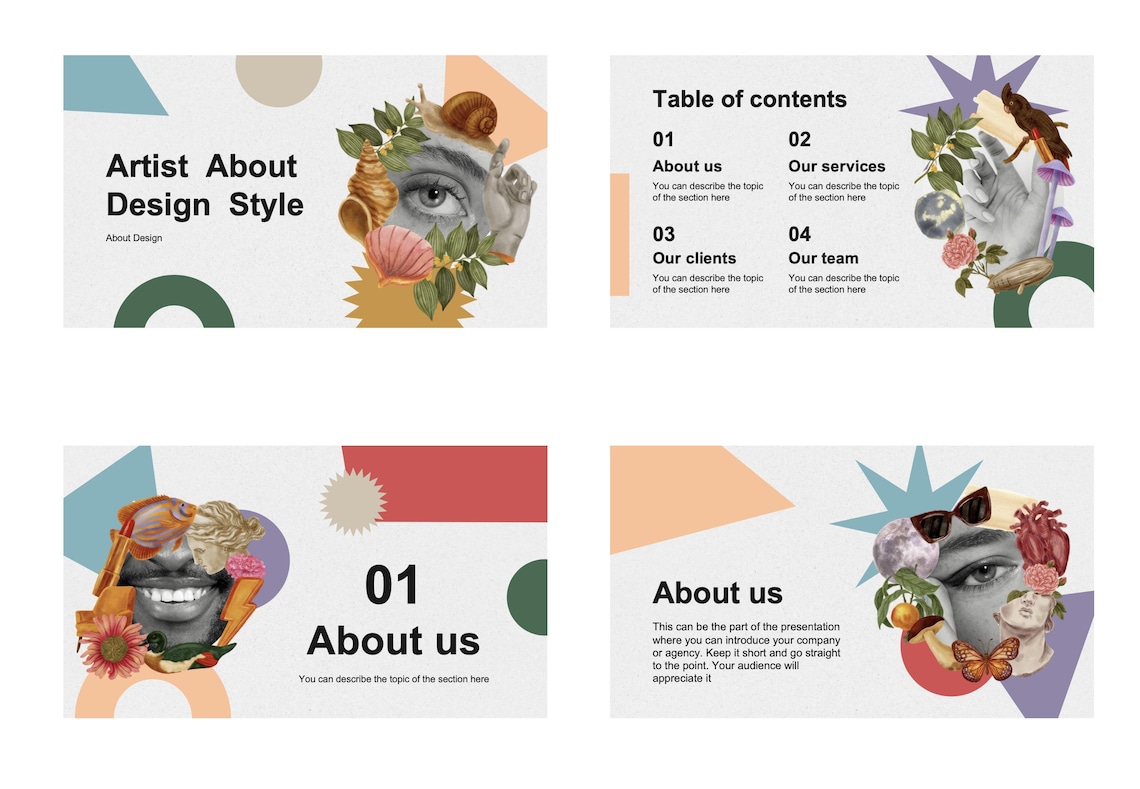 Modern Collage Presentation Template Creative Slide Deck for Design ...