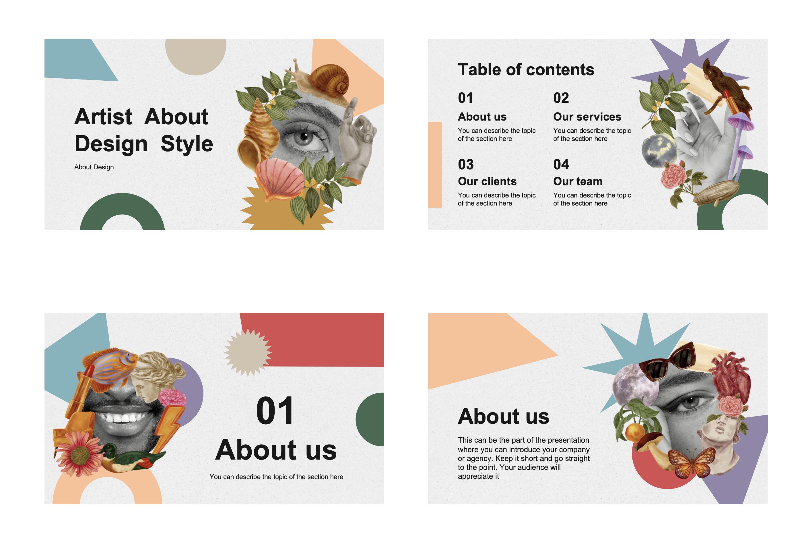 Modern Collage Presentation Template Creative Slide Deck for Design ...