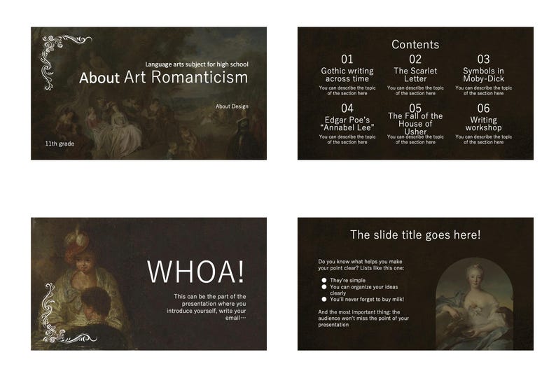 Gothic Romanticism Presentation Template | Vintage Slide Deck for ...
