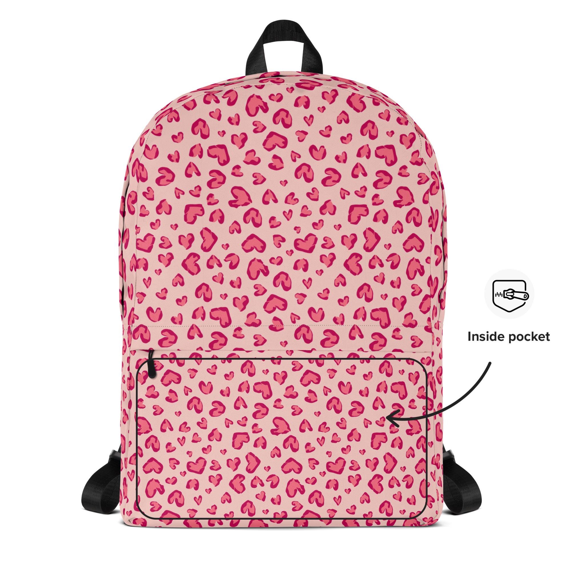 Cute Pink Cheetah Print Backpack - Etsy