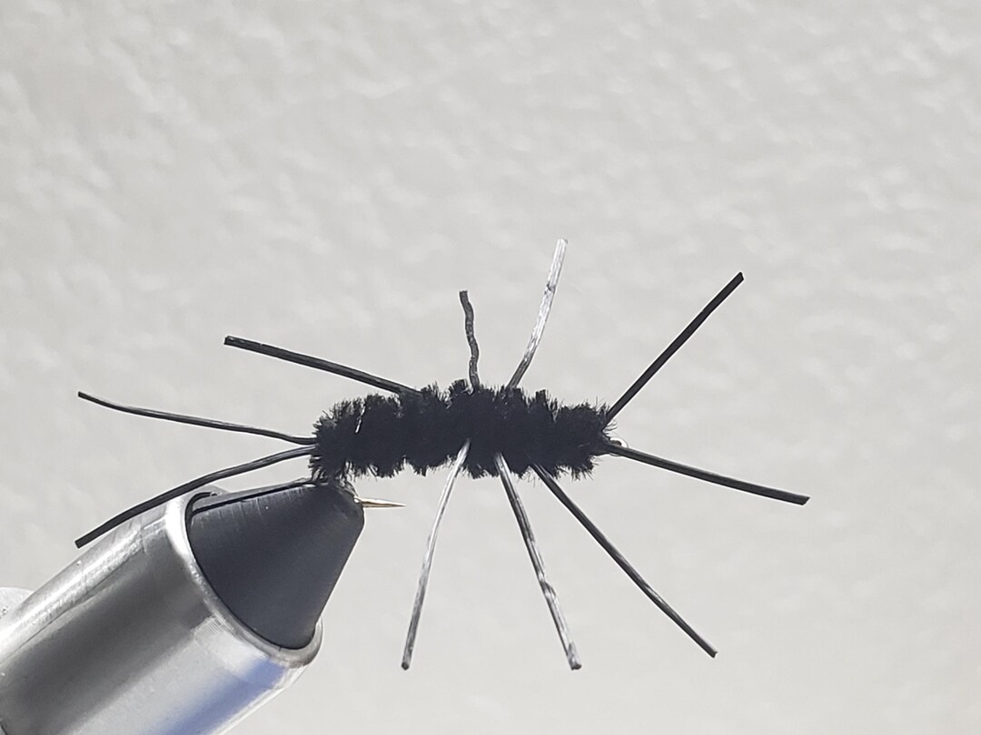 Fly Fishing Flies - Pats Rubber Legs - Black Stone Fly - 3 Pack of Size ...