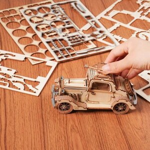 3D Wooden Puzzle Car Model for Kids Montessori Car Toy Vintage Car ...