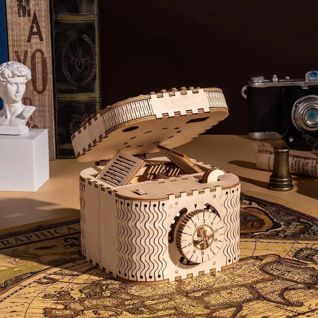 DIY Wooden Puzzle Treasure Box 3D Decorative Storage Jewelry Box for ...