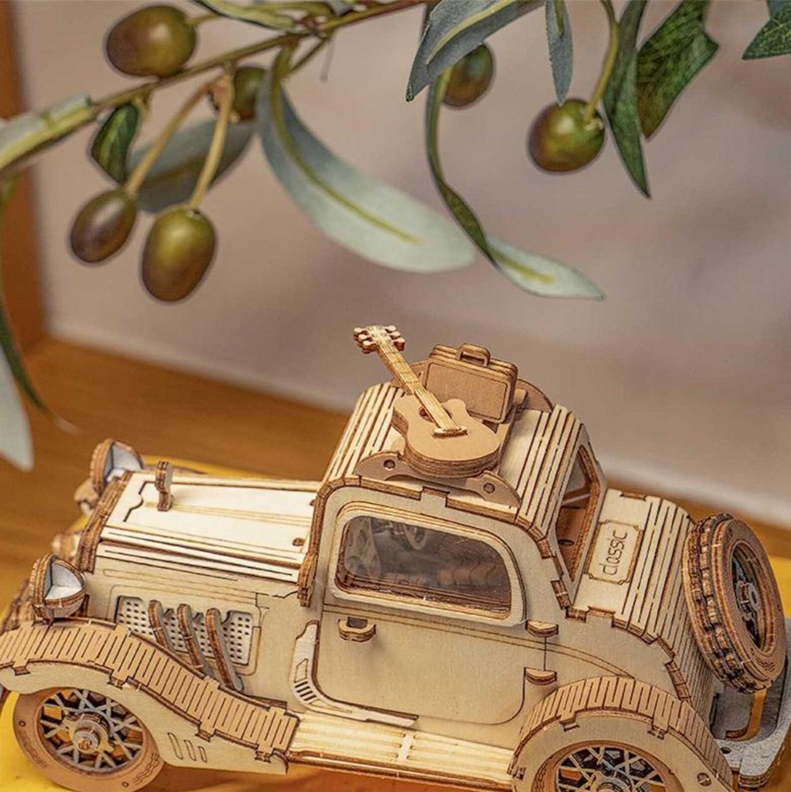 3D Wooden Puzzle Car Model for Kids Montessori Car Toy Vintage Car ...