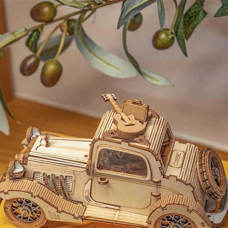 3D Wooden Puzzle Car Model for Kids Montessori Car Toy Vintage Car ...