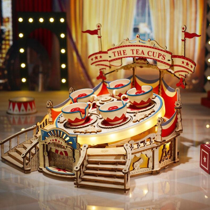 DIY Wooden Puzzle 3D Assembly Kit Brain Teaser Puzzle Gift for Adults ...