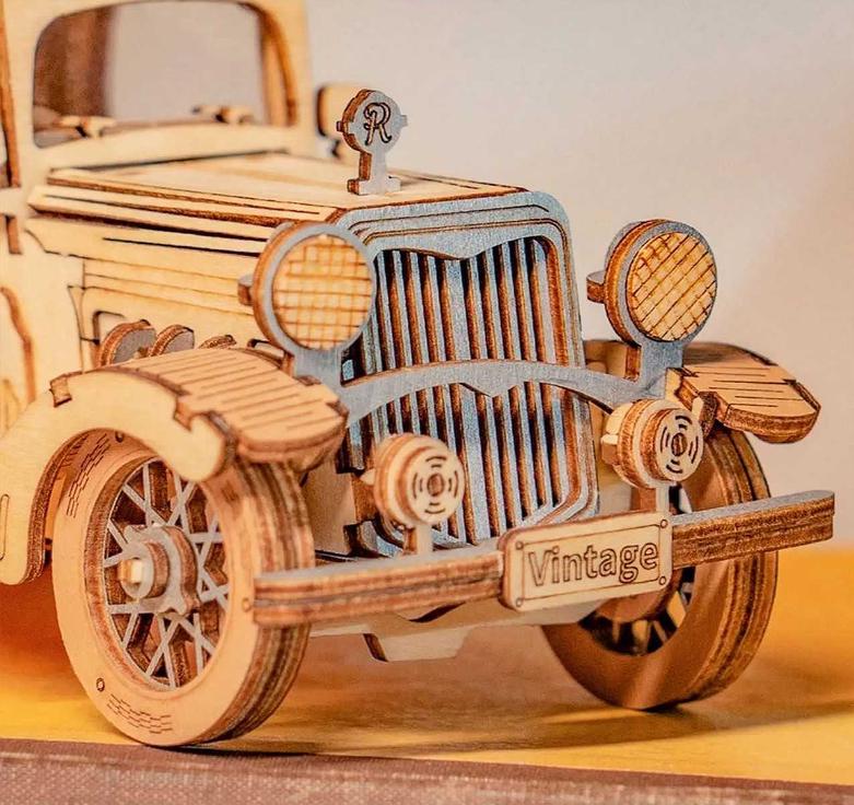 3D Wooden Puzzle Car Model for Kids Montessori Car Toy Vintage Car ...