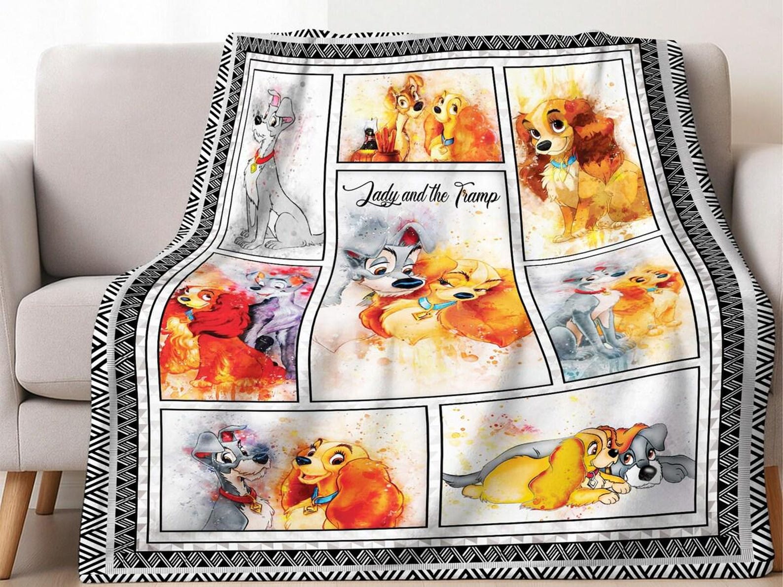 Lady and the Tramp Blanket, Lady and the Tramp Cartoon Movie, Dog ...