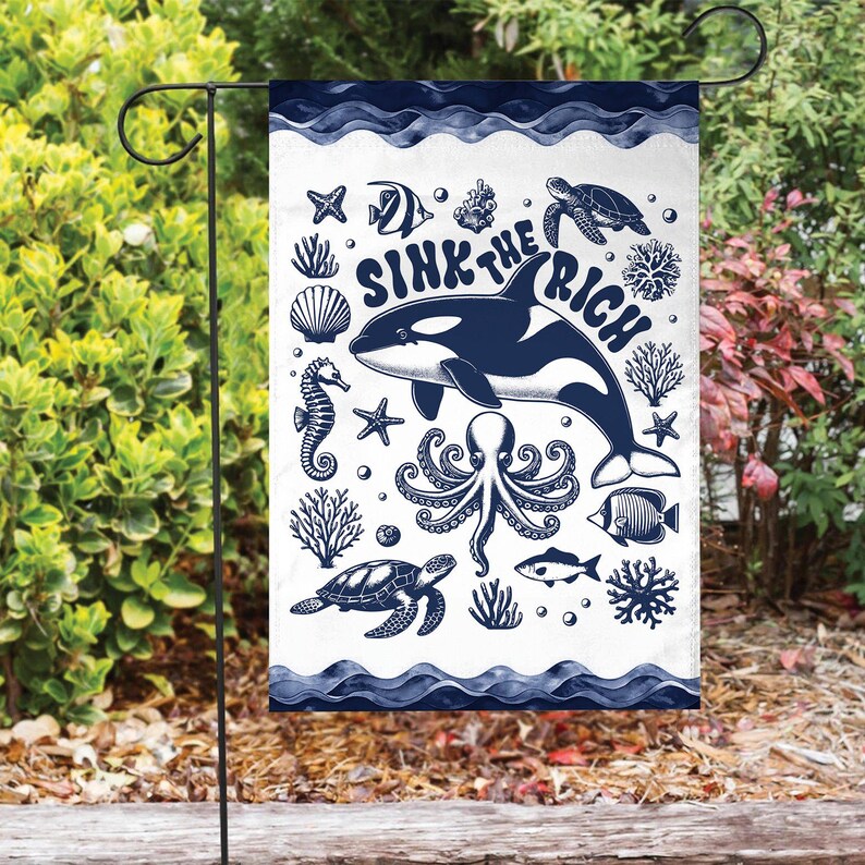 Sea Creatures Sink the Rich Garden Flag, Ocean Conservation ...