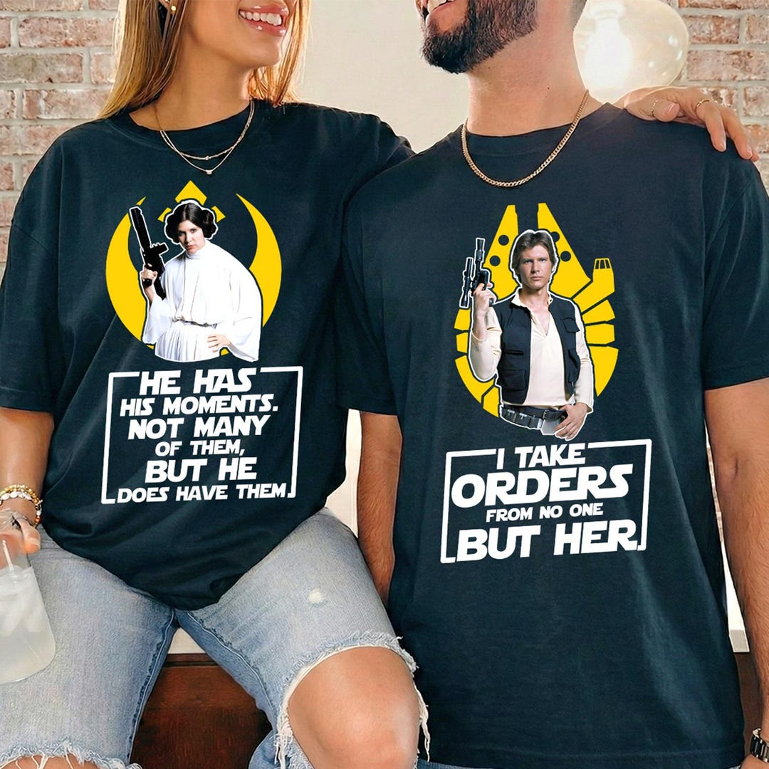 Han Solo Princess Leia Couple Shirts, Starwars Couple Matching Tee, Han ...