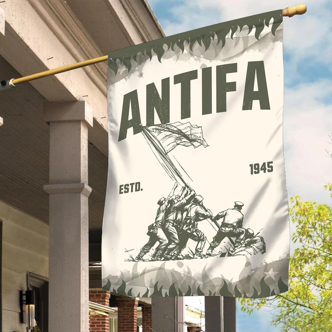 ANTIFA C. 1945 Political Statement Flag, Anti-fdt Flag, Resist Racism ...