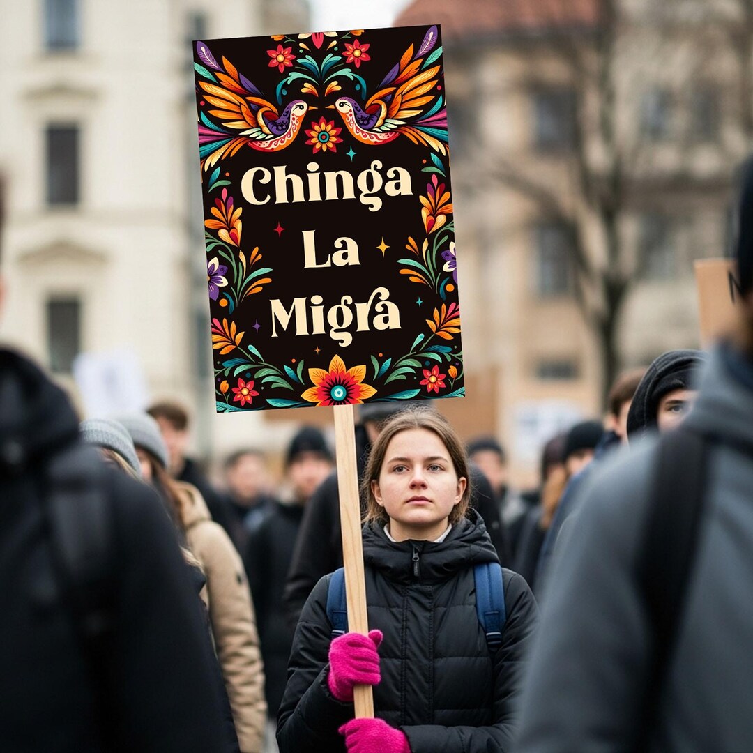 Chinga La Migra Flag - Abolish ICE Sign - LA Protest - Mexican Protest ...