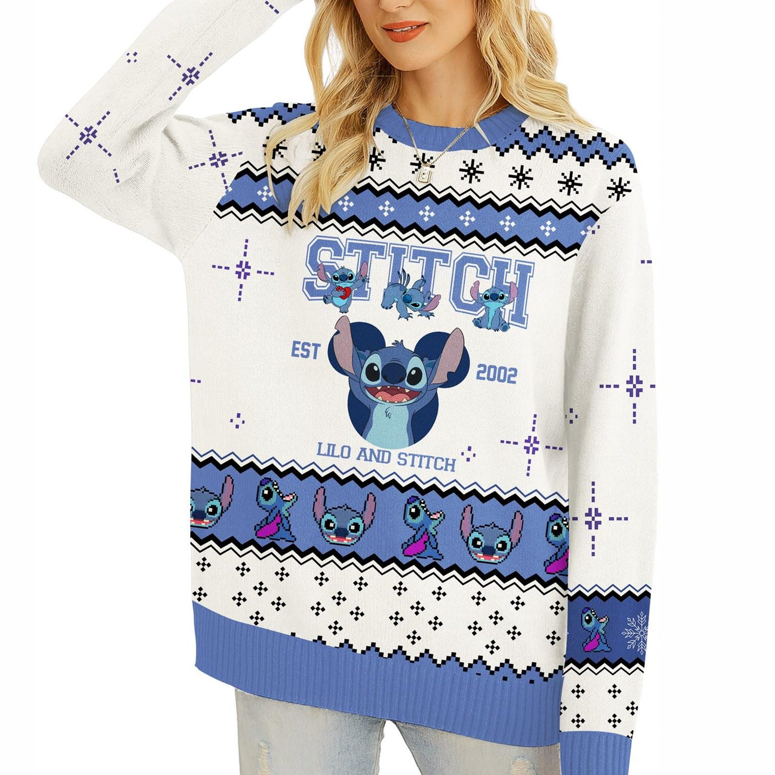 Stitch Ugly Christmas Sweater, Disneyland Stitch Christmas Sweatshirt ...