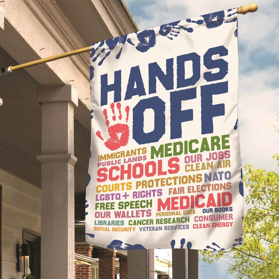 Hands off Protest Flag, Hands off Protest Yard Sign, Political Sign ...