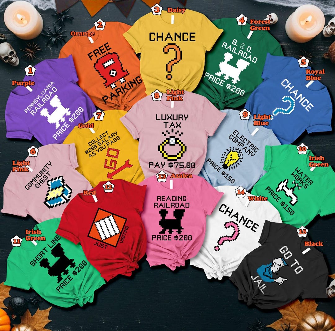 Monopoly Game Halloween Costume Shirts, Monopoly Game Cards Cosplay ...