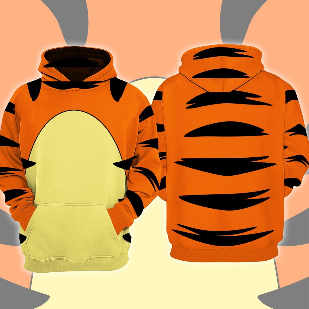 Tigger 3D All Over Print Hoodie, Tigger Cosplay Hoodie, Winnie the Pooh ...