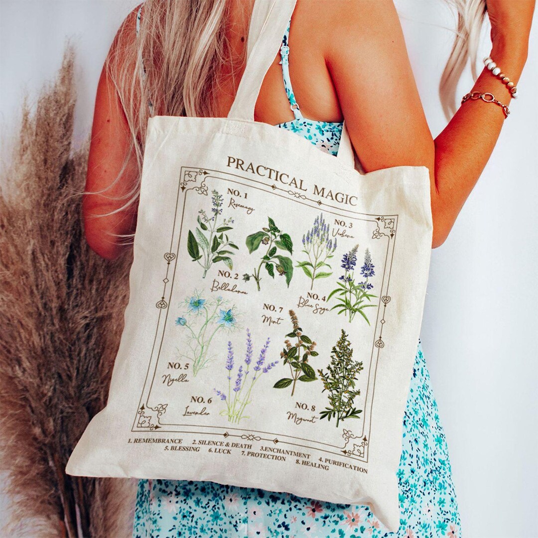 Practical Magic Flower Herb Chart Bag, Salt Rosemary Lavender Love ...